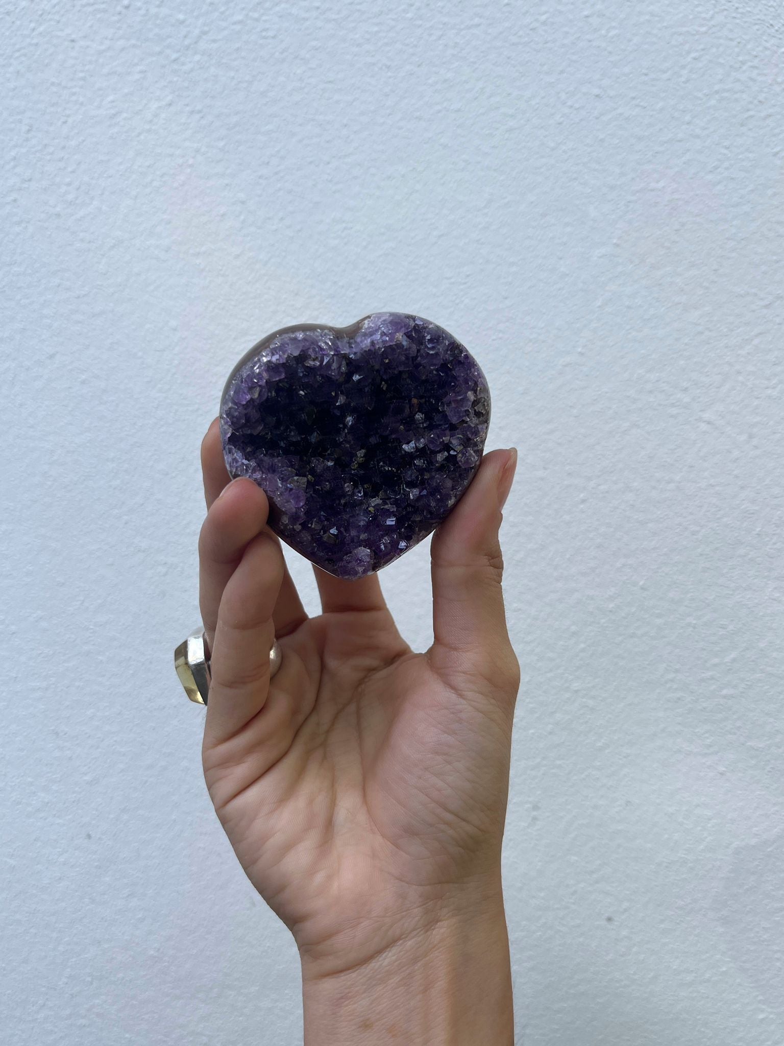Amethyst druzy Hearts for Relax, Psychic Connection and Intuition. – Khemia